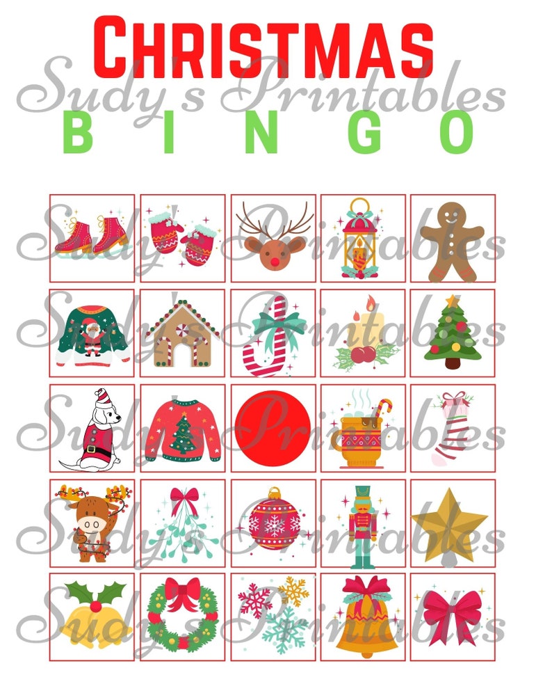 Printable Christmas Bingo Cards for School or at Home to Enjoy - Etsy