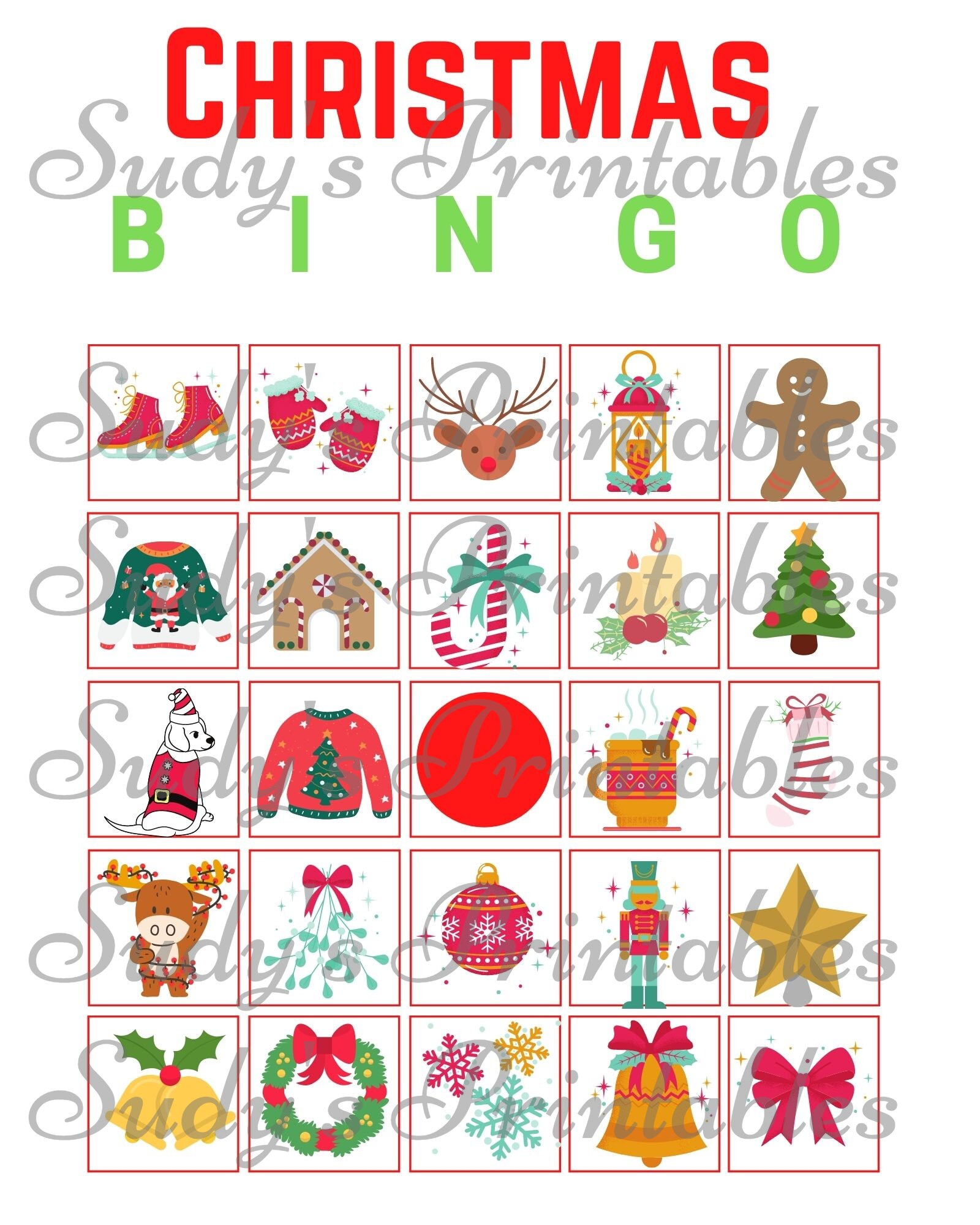 Printable Christmas Bingo Cards for School or at Home to Enjoy - Etsy ...