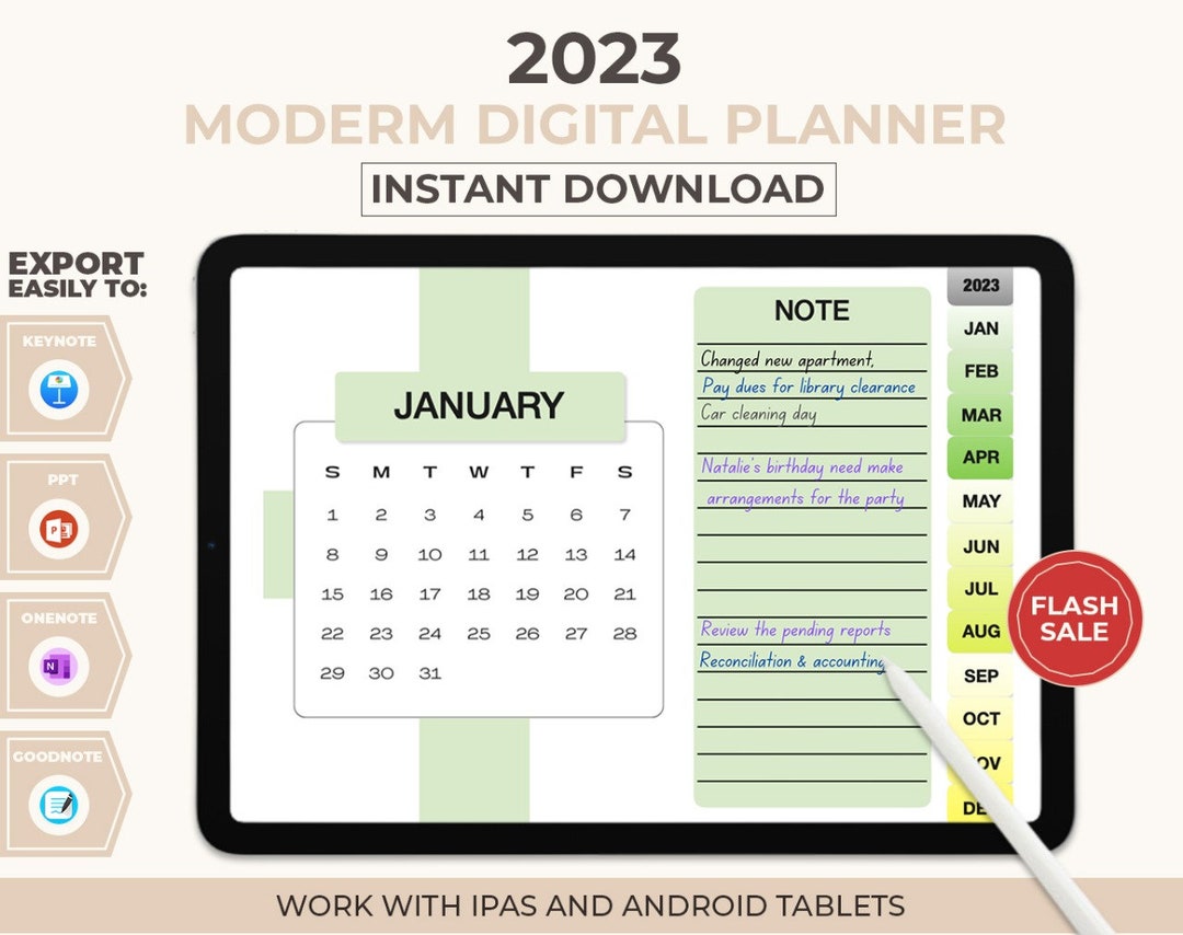 2023 Digital Calendar Planner, Good Notes Planner, Notability Journal ...