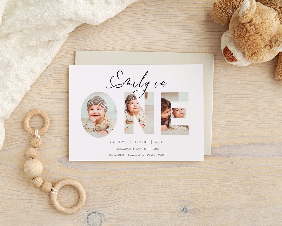 Baby's First Birthday Invitation | One Year Old Birthday Invitation - Etsy