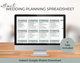 Wedding Spreadsheet Google Sheets - Etsy