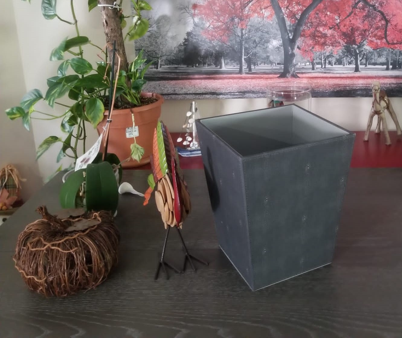 Faux Leather Wastebasket - Etsy