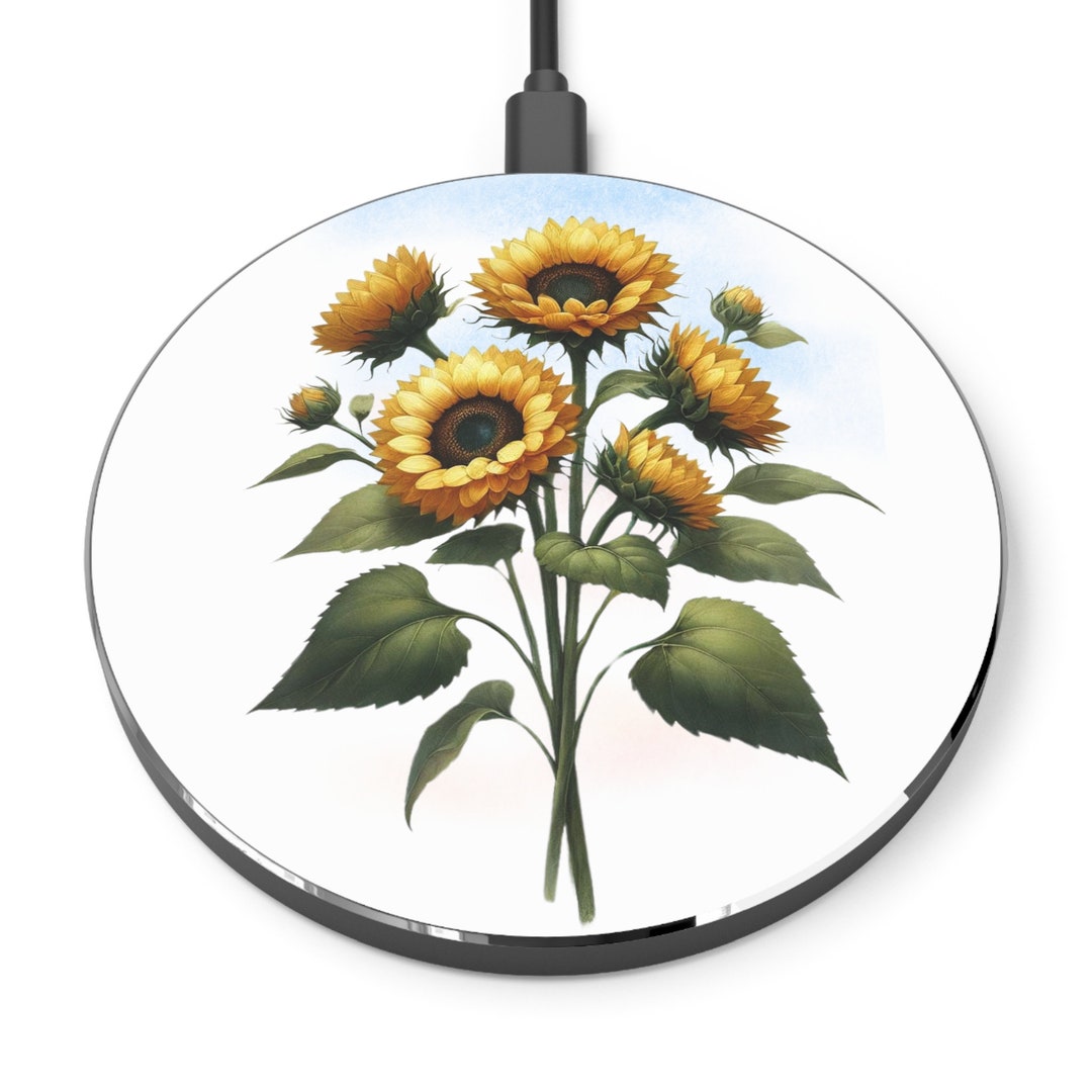 Sunflower Wireless Charger Unique Gift for Girlfriend, Charging Pad for ...