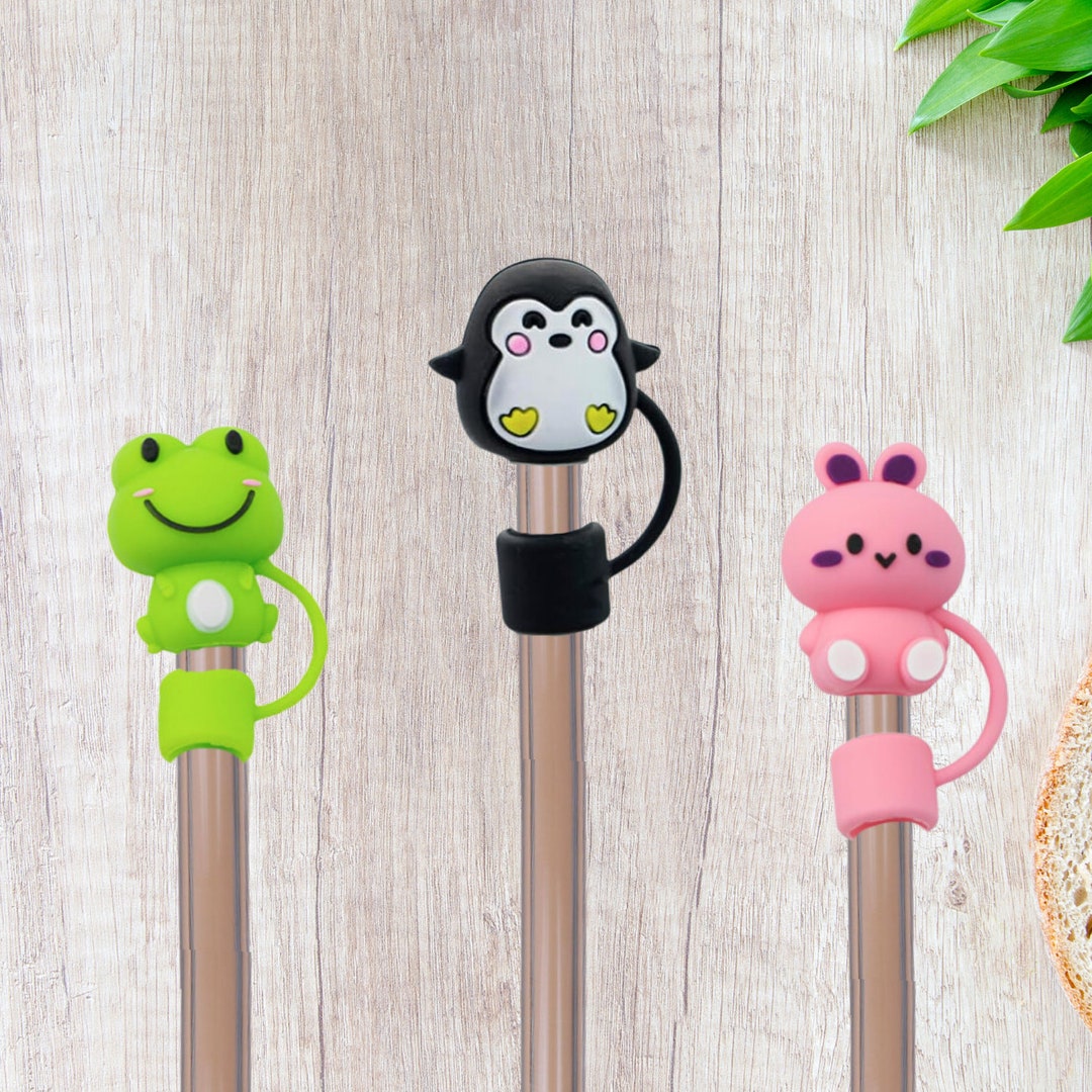 Silicone Cute Animal Straw Cover Caps for 40oz Stanley Cup 10mm Straw ...