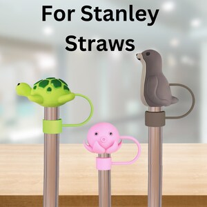 Straw Topper Cover Mermaid Fish Tail Seashell for Reusable Straws ...