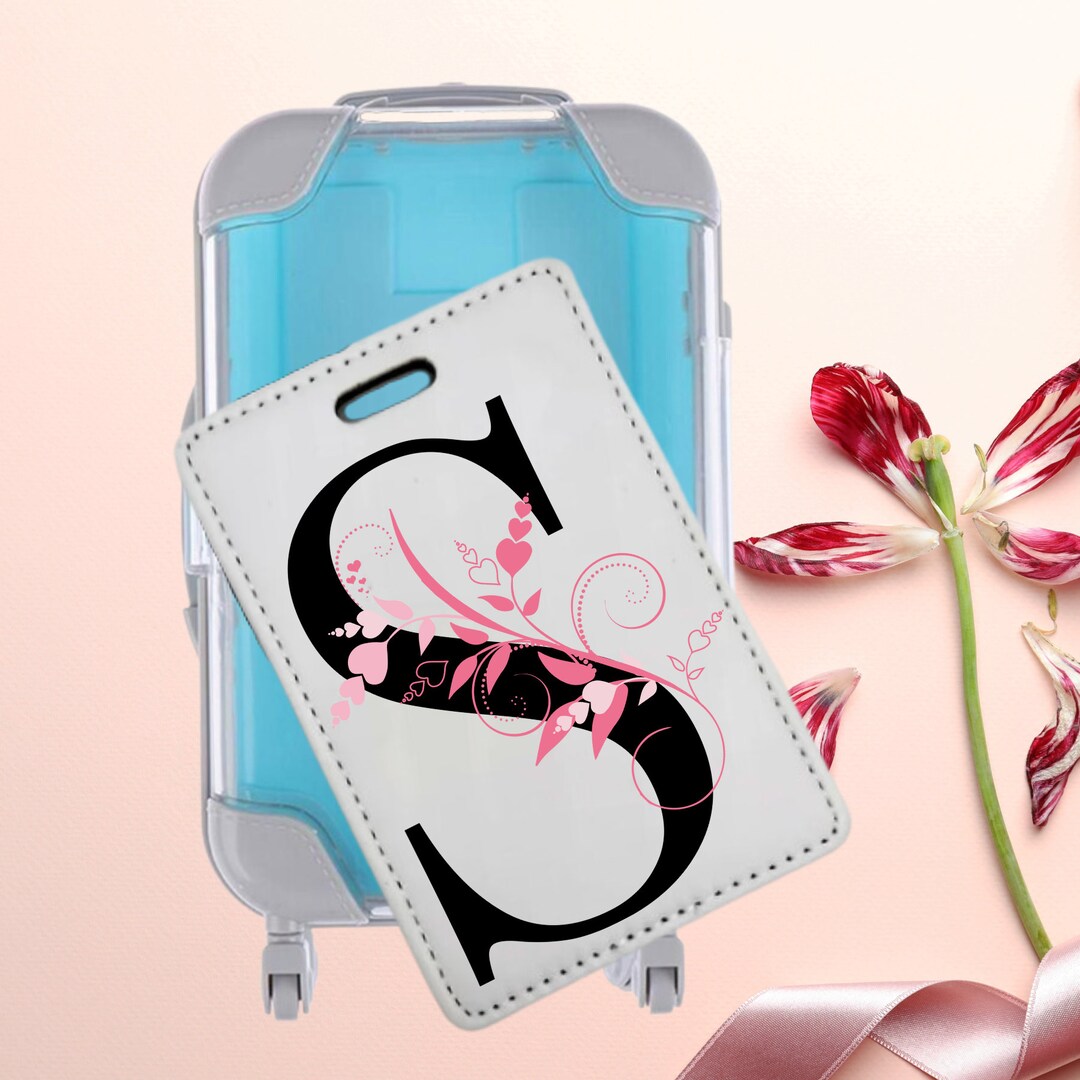 Initial Custom Luggage Tag Gift for Travel Name Tag Suitcase ...