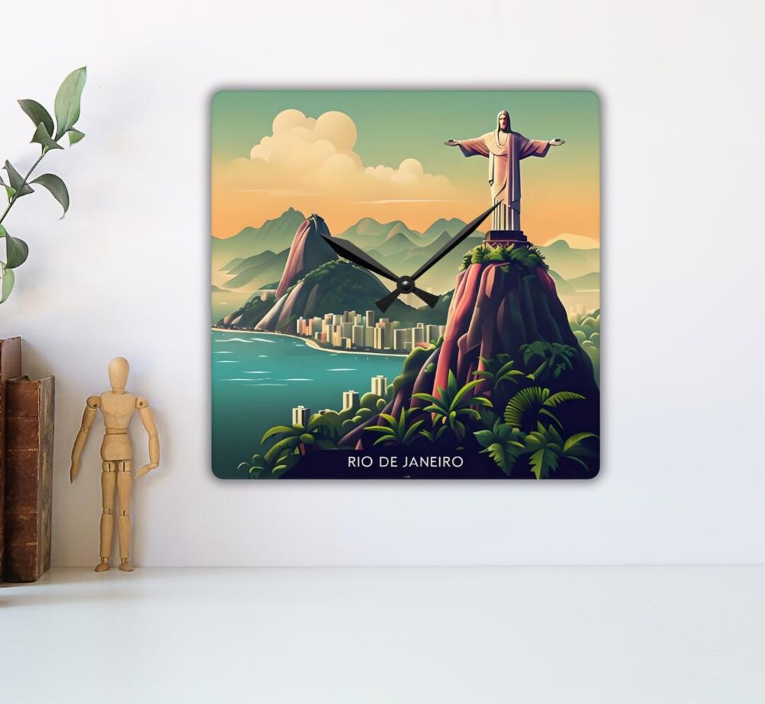 Travel Wall Clock, Unique World Clock Decor, Rio De Janeiro Decor ...