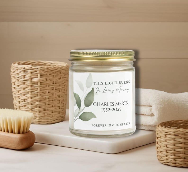 Personalized Memorial Candle, in Loving Memory Gift, Custom Name Soy ...
