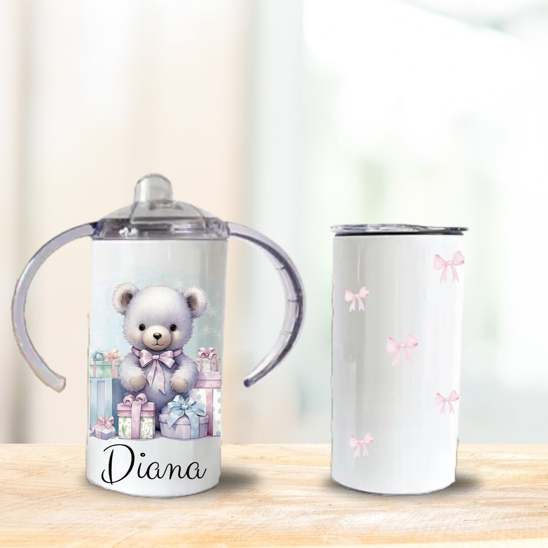 Teddy Bear Custom 12oz Sippy Cup Tumbler Cup Christmas Gift ...