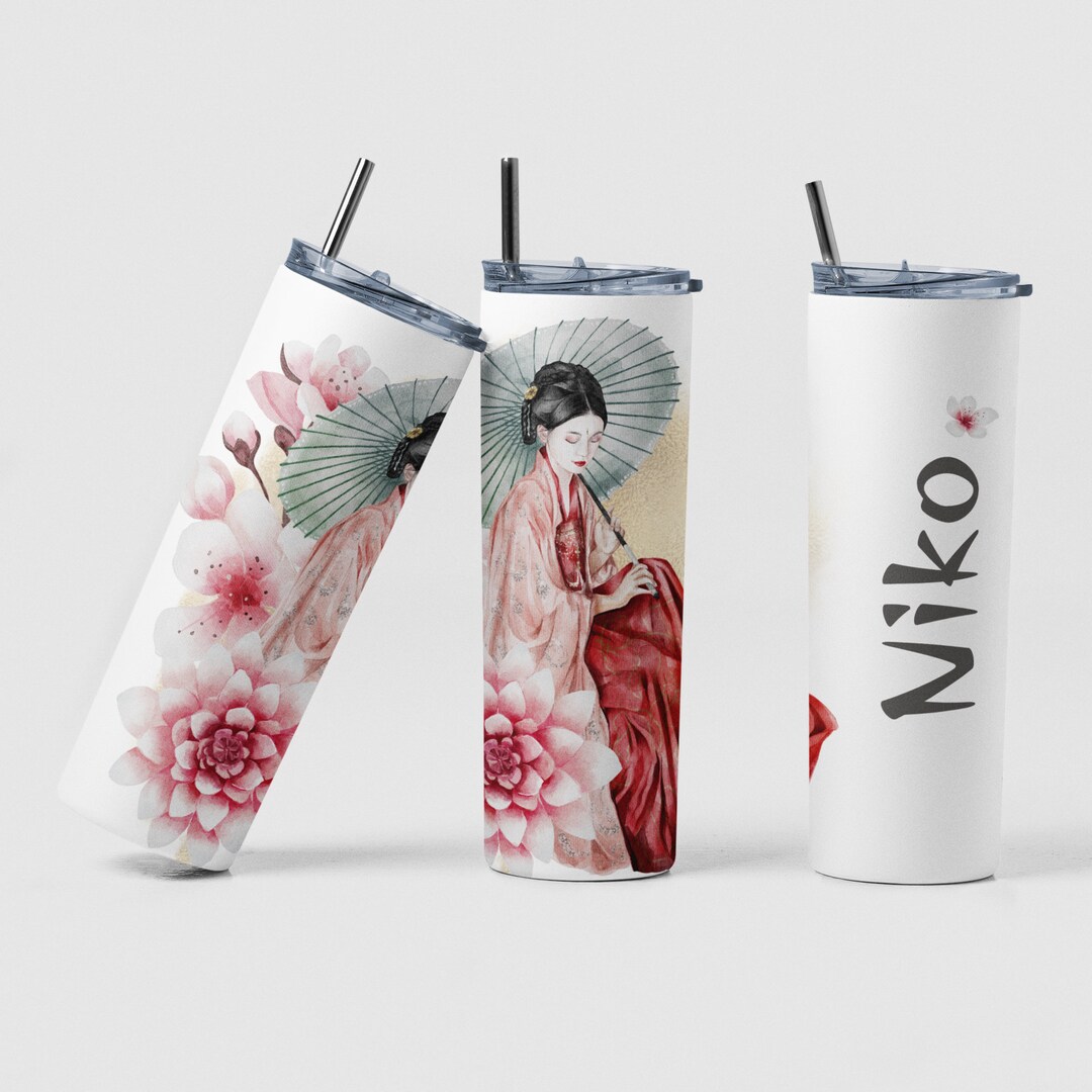 Japanese Tumbler, Personalized Gift, Japanese Cherry Blossom Cup ...