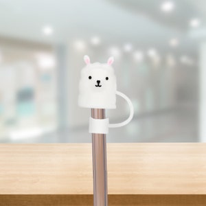 Silicone Straw Cover Topper Cap Cute Animal Reusable Straw, Silicone ...