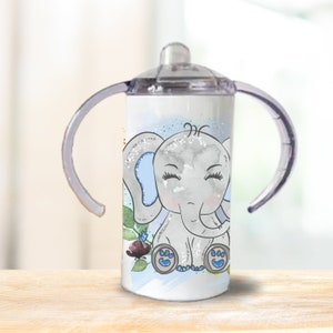 Elephant Custom Tumbler Sippy Cup Mom and Baby Gift Set, Personalized ...
