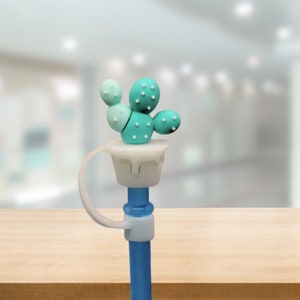 Straw Topper Cover Cactus Silicone Cap for Reusable Plastic Straws ...