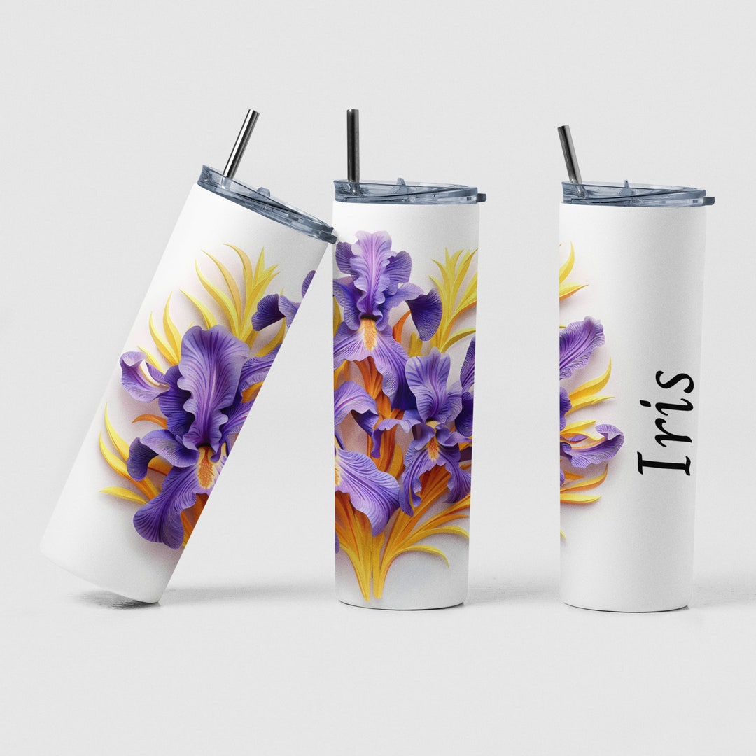 February Birth Month Flower Custom Coffee Travel Tumbler Cup Birthday ...