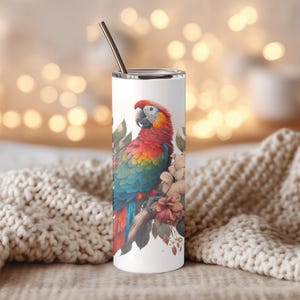 Macaw Parrot Tumbler, Custom Parrot Coffee Tumbler Cup Gift for Parrot ...