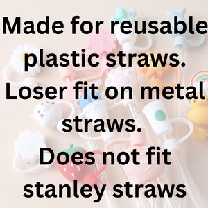 Straw Topper Cover Cactus Silicone Cap for Reusable Plastic Straws ...