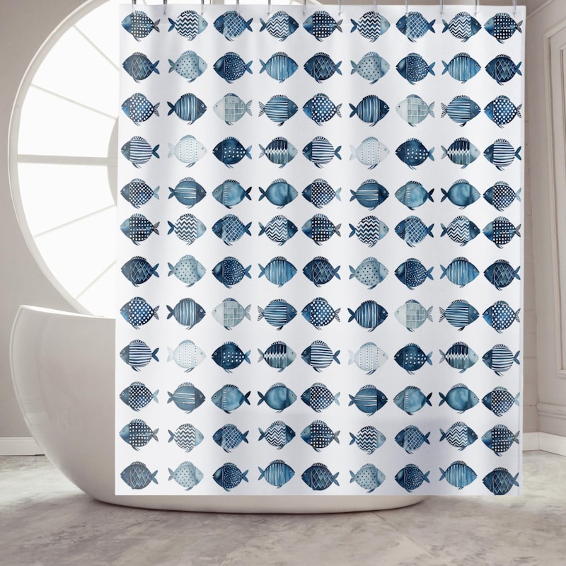 Fish Shower Curtain - Etsy