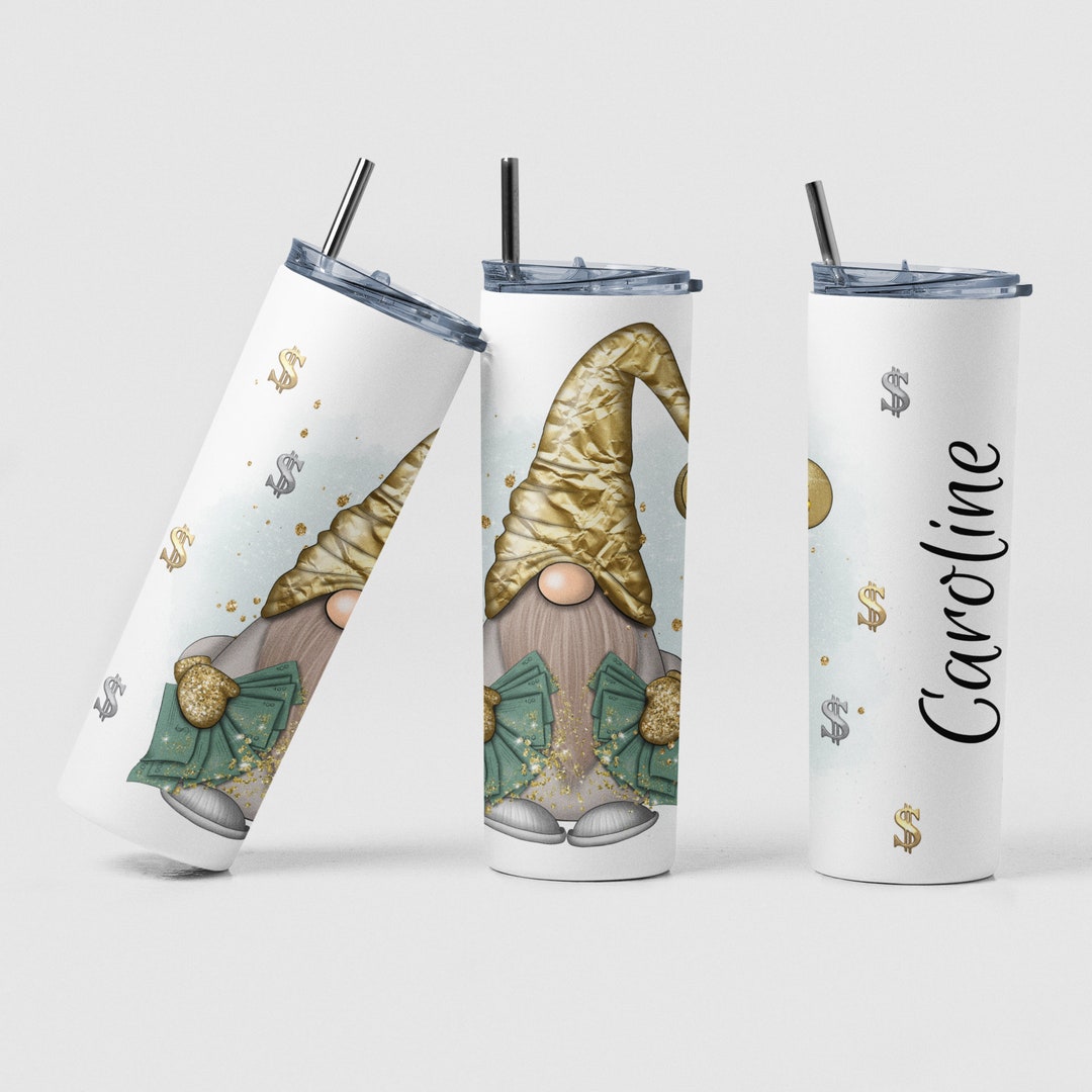 Money Gnome Tumbler, Custom Money Coffee Gnome 20oz Tumbler Gift ...