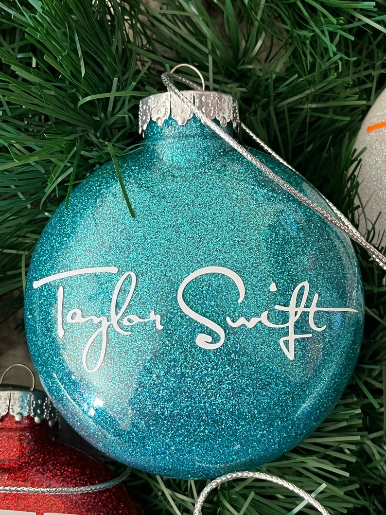 Taylor Swift Debut Album Teal Glitter Christmas Ornament - Etsy