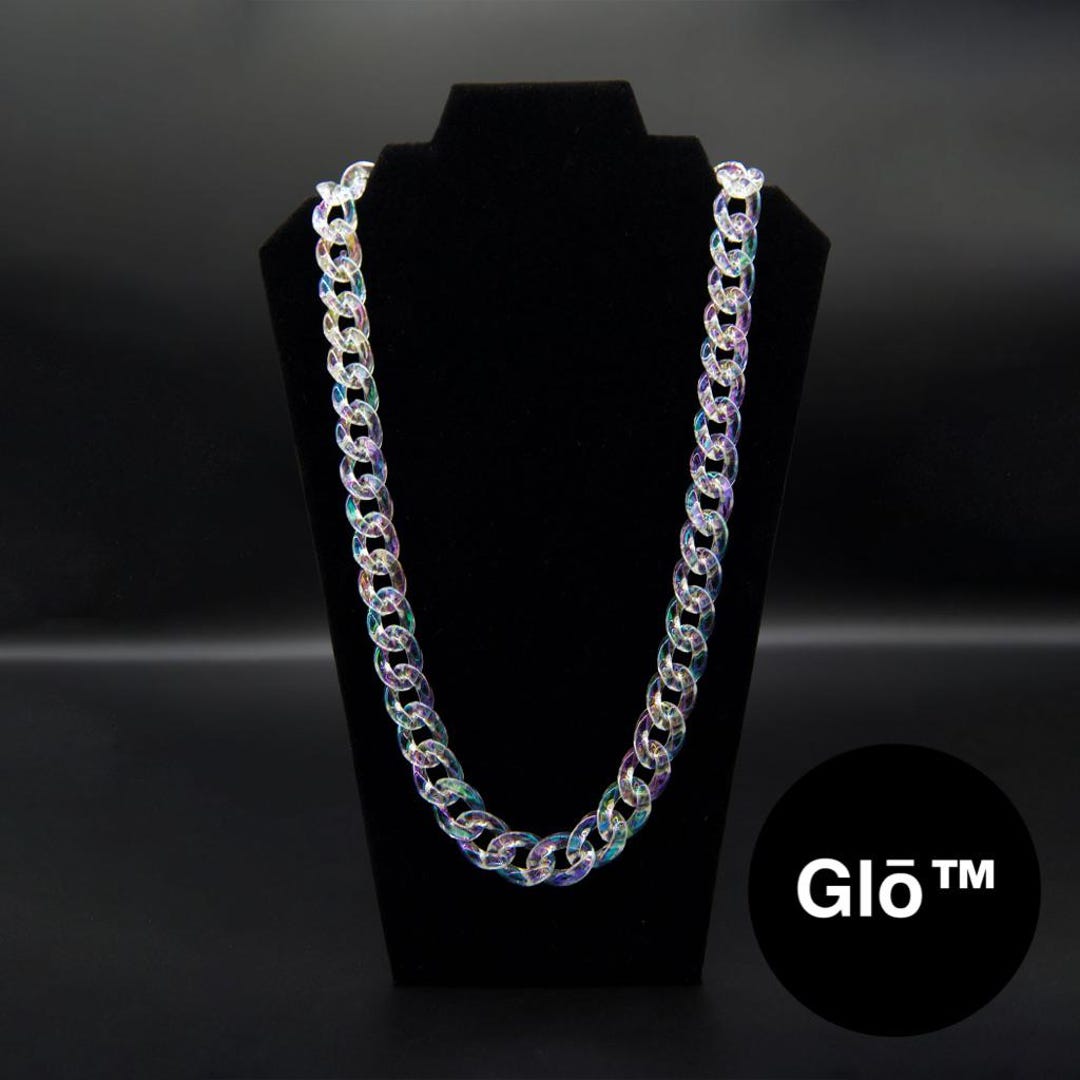 Handmade Opal Acrylic Cuban Link Chain – Adjustable Statement Necklace ...