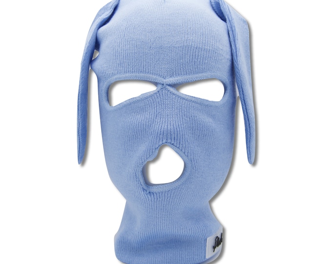 Blue Ski Mask Bunny Ears 3 Hole Balaclava - Etsy