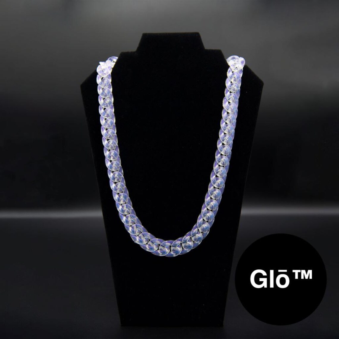 Blue Opal Cuban Link Necklace – Acrylic Chain Choker, Lightweight K-pop ...