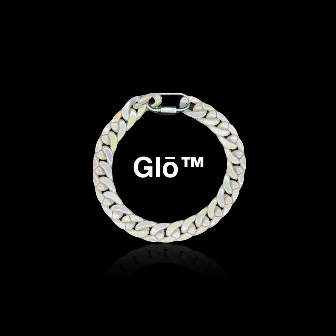 White Opal Cuban Link Chain Bracelet – Lightweight Statement Jewelry ...