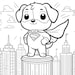 Superhero Puppy Coloring Book, Pages | Kids Adults| Dog Art Craft ...