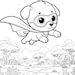 Superhero Puppy Coloring Book, Pages | Kids Adults| Dog Art Craft ...