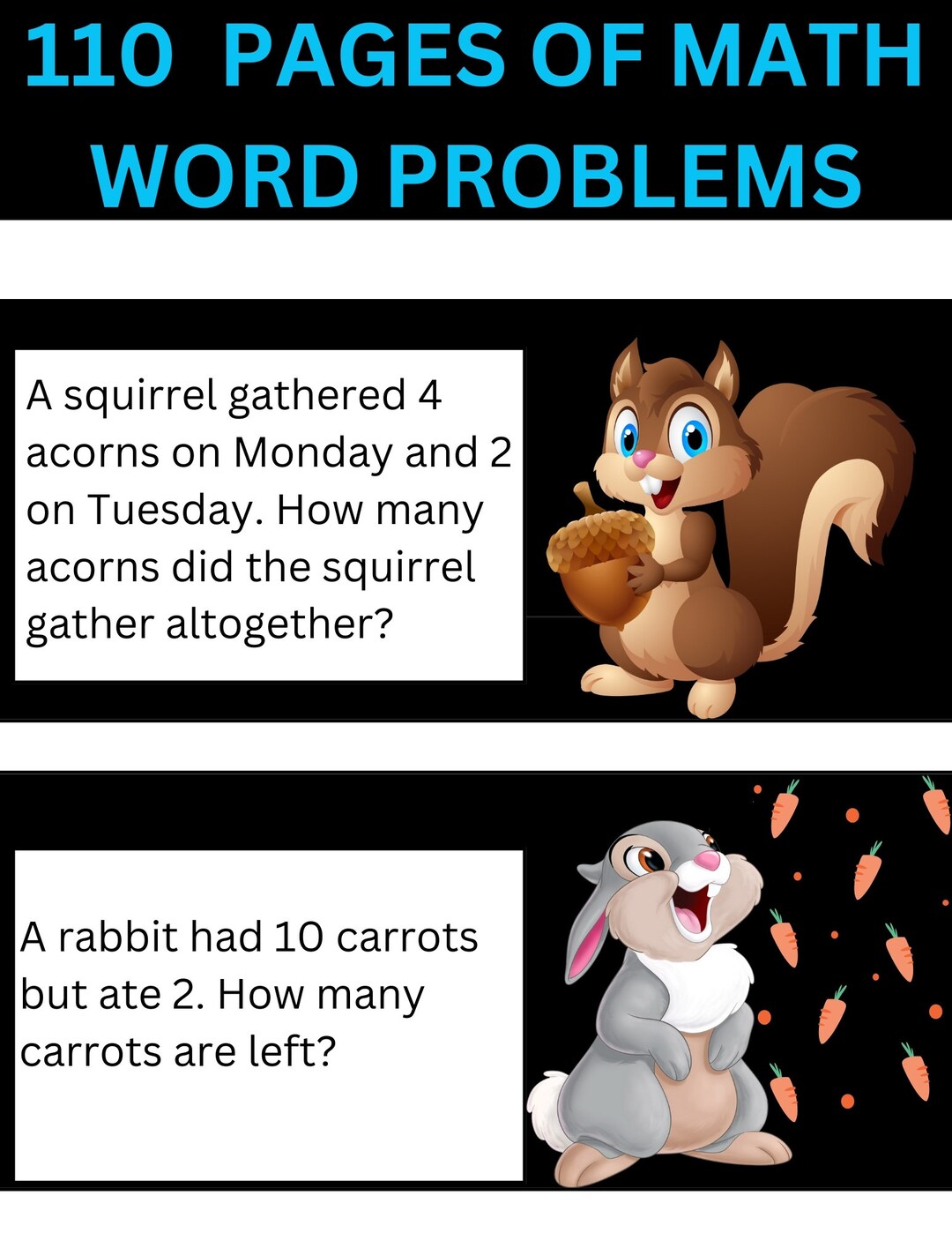 One Step Math Word Problems | Kindergarten, 1st Grade, 2nd, 3rd Grade ...