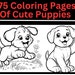 Cute Puppy Coloring Book, Pages | Kids Adults| Dog Educational Art ...