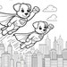 Superhero Puppy Coloring Book, Pages | Kids Adults| Dog Art Craft ...
