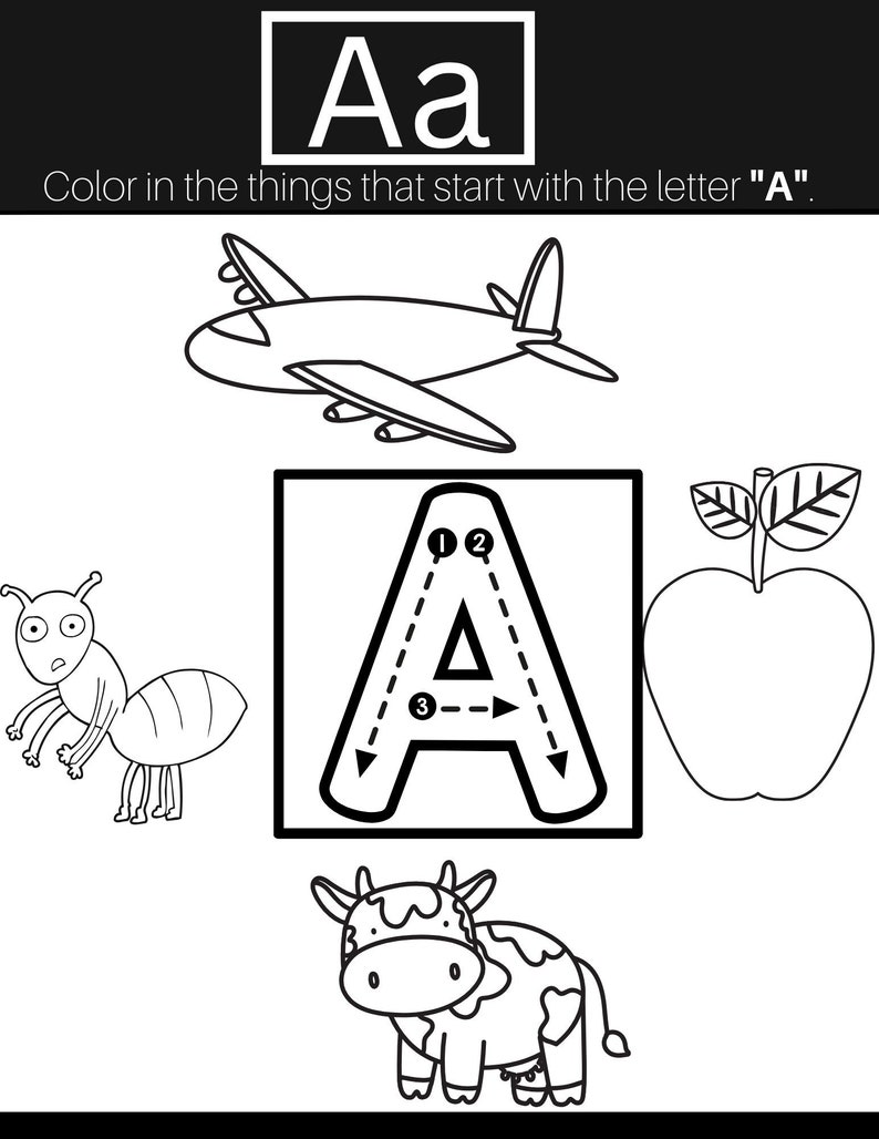 26 Printable Alphabet Coloring Pages Worksheets | Kids: Preschool ...