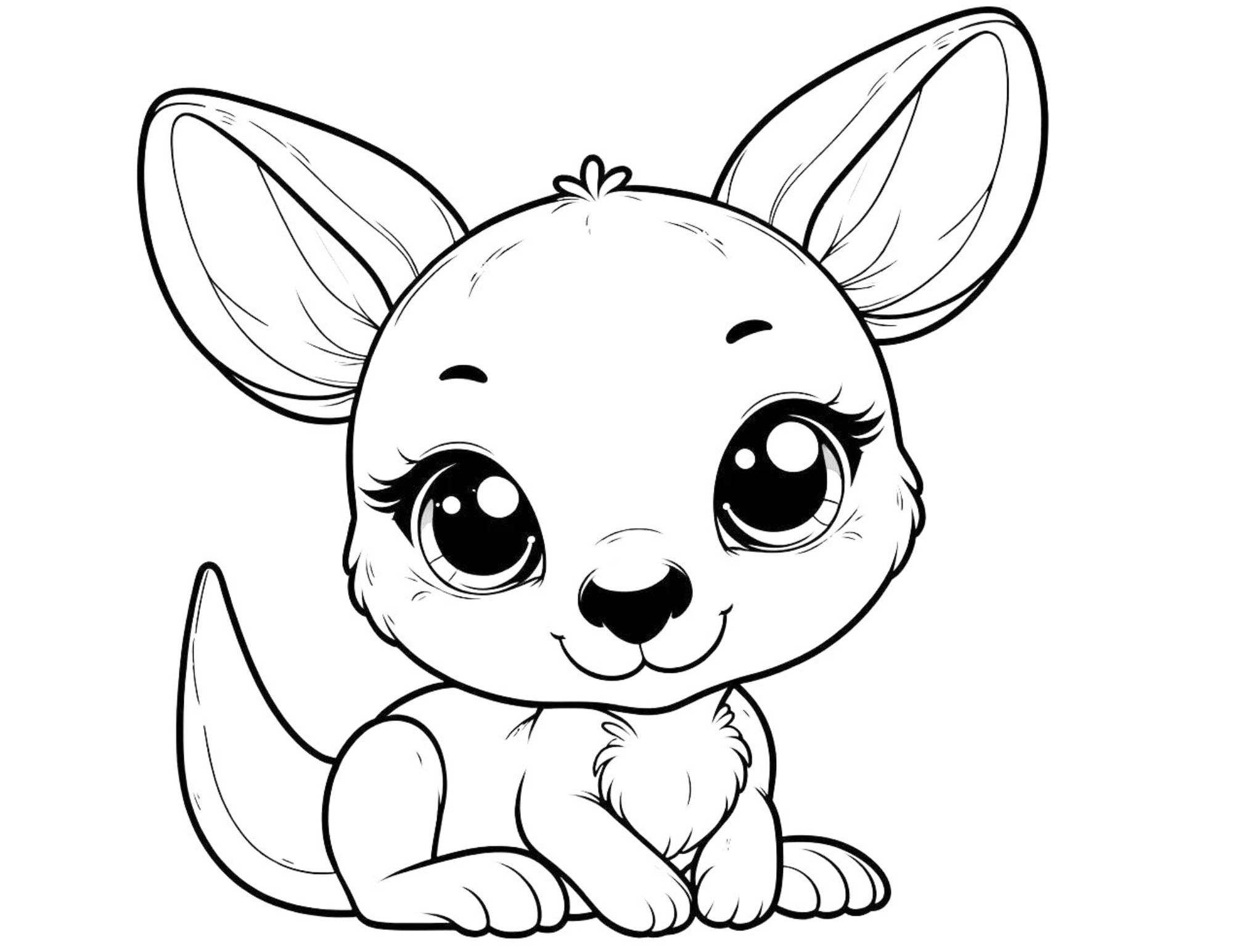 Cute Baby Animal Coloring Book , Page | Fun Activity | Children ...