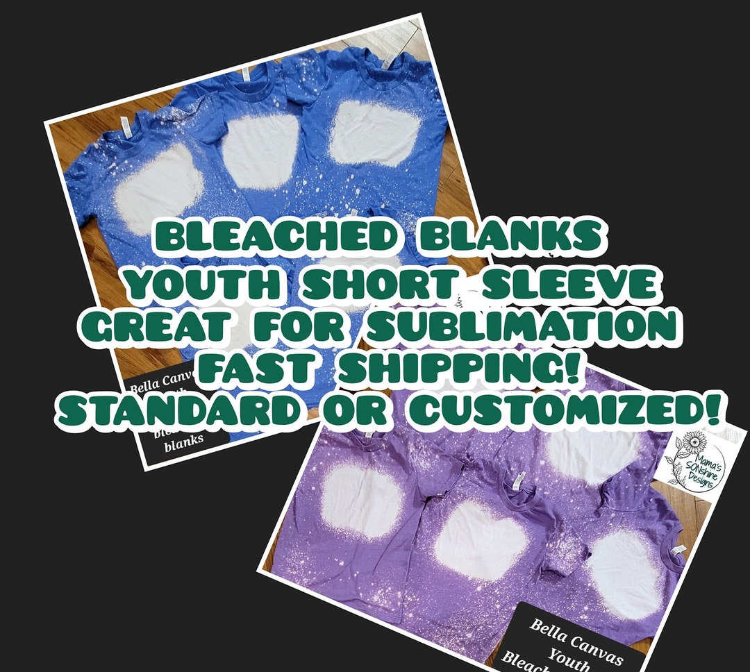 YOUTH Bleached Blank Tshirts for Sublimation, Unisex Blanks, Bleached ...