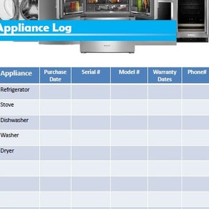 Home Maintenance Log - Etsy