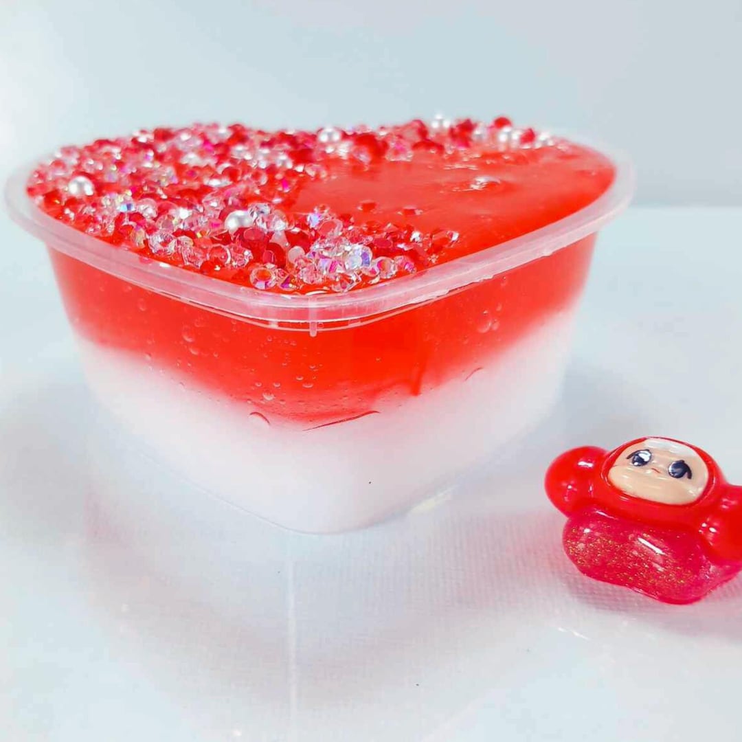 5.3oz Icee Heart of Jewel Slime Perfect Red and White Valentine's Gift ...