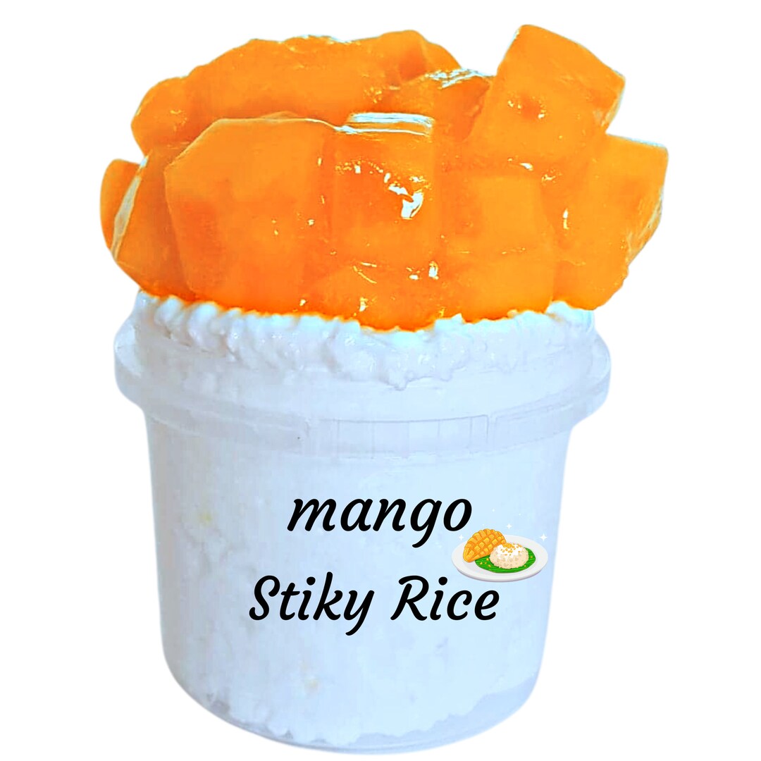 Mango and Sticky Rice Avalanche Jelly Cube Floam Slime, Sensory, Play ...