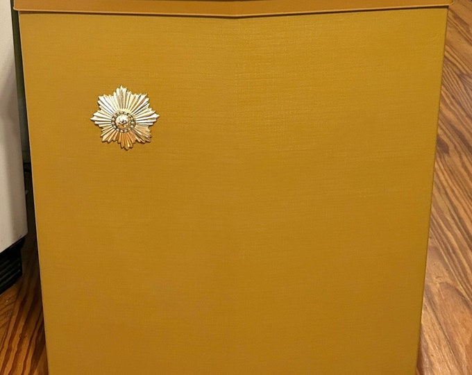 Vintage Pearl-wick Yellow Gold Laundry Hamper Clothes Basket W/ Handles ...