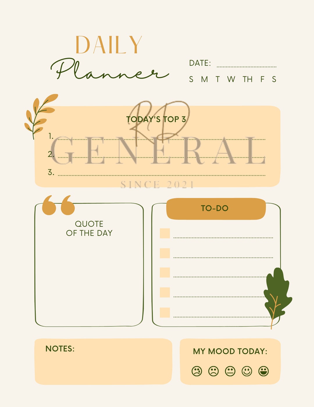 Daily Planner - Etsy