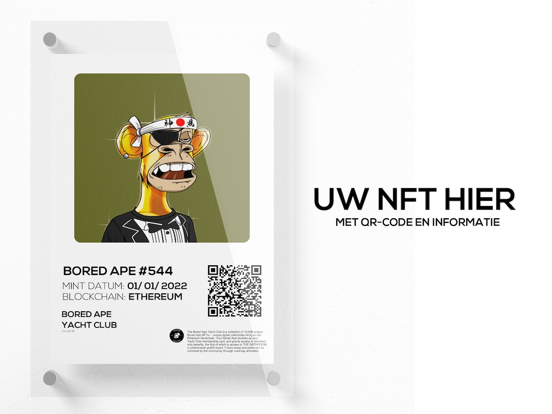 Uw Eigen NFT Custom Poster Custom Print Wall Art Met QR Code Link Print ...