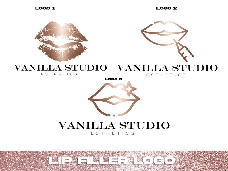 Lip Filler Logo, Beauty Logo Design, Esthetician Logo, Premade Rose ...