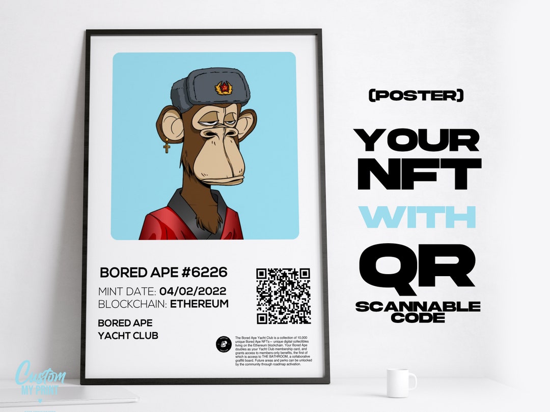 Your Own NFT Custom Poster Custom Print Wall Art With QR Code Link ...