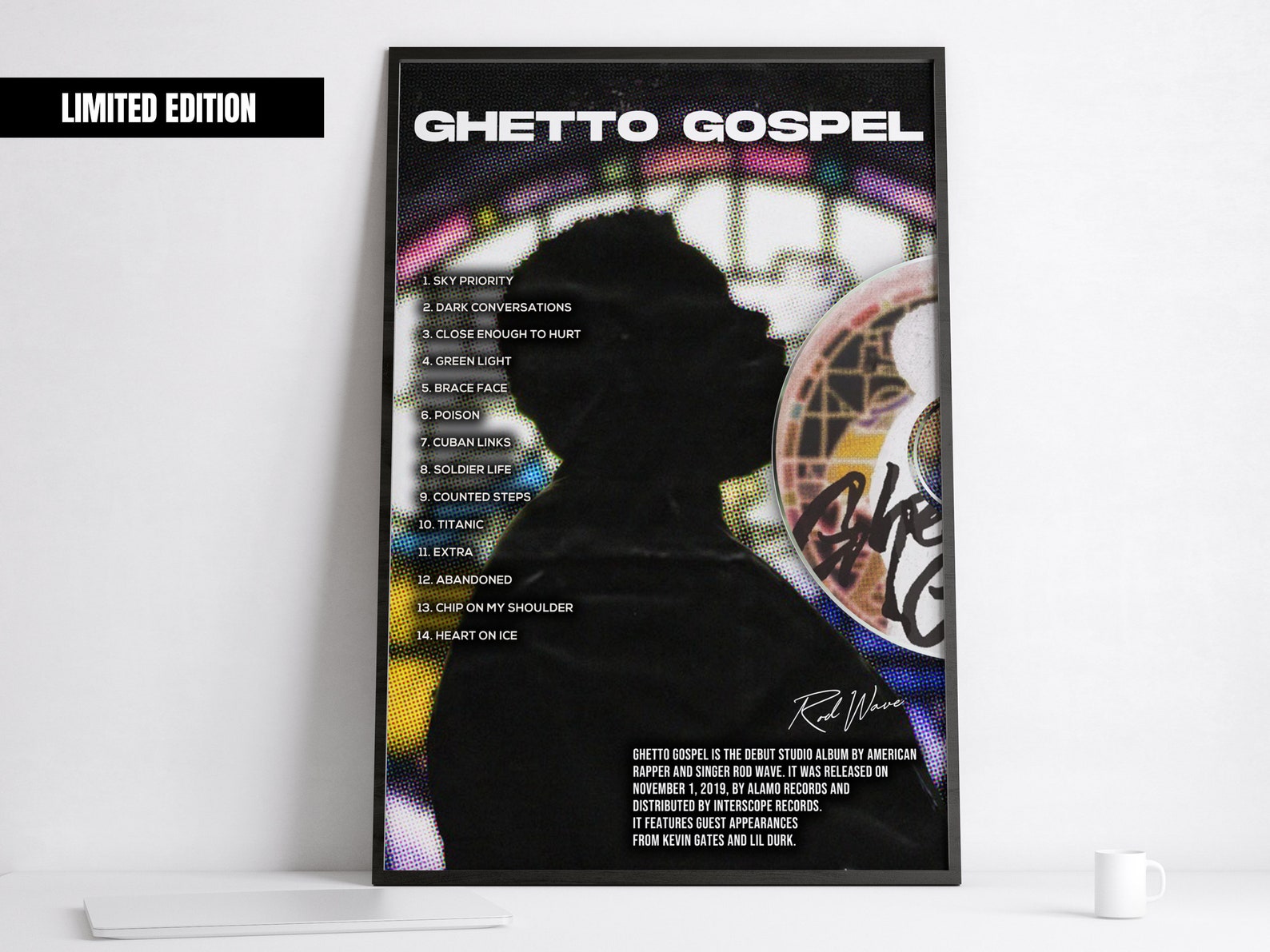 Rod Wave ghetto Gospel Album Music Print Poster, Vinyl Record Plaque ...