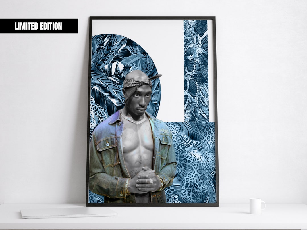 Tupac Shakur Digital Collage Hip Hop Legend Print, Portrait, Iconic ...