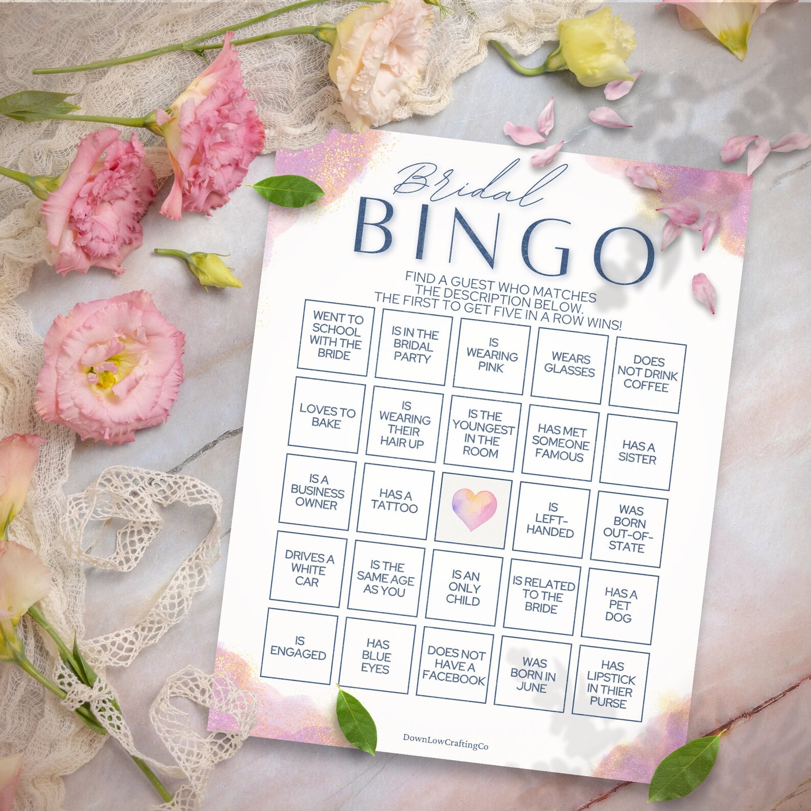 Bridal BINGO - Watercolor Theme - Etsy