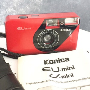 Konica Eu-mini Camera Red // Vintage Point-and-shoot Camera for 35mm ...