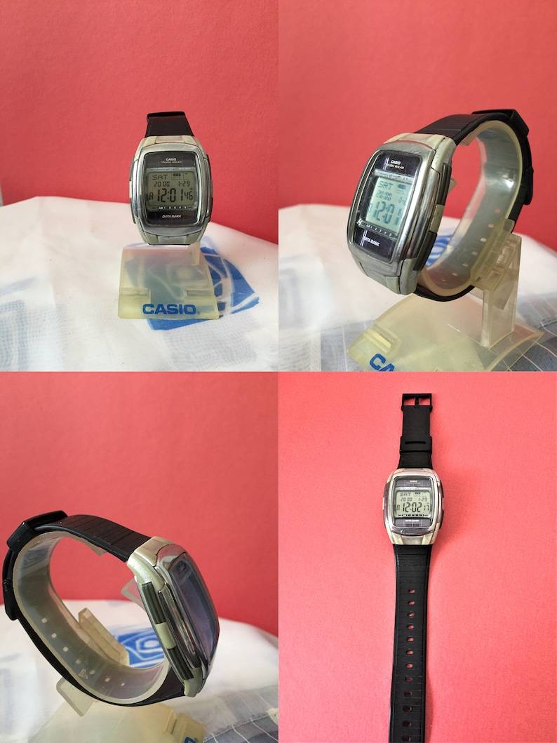 Vintage Casio DB-E30 Databank/ Solar Men's Wristwatch/digital Gray Dial ...