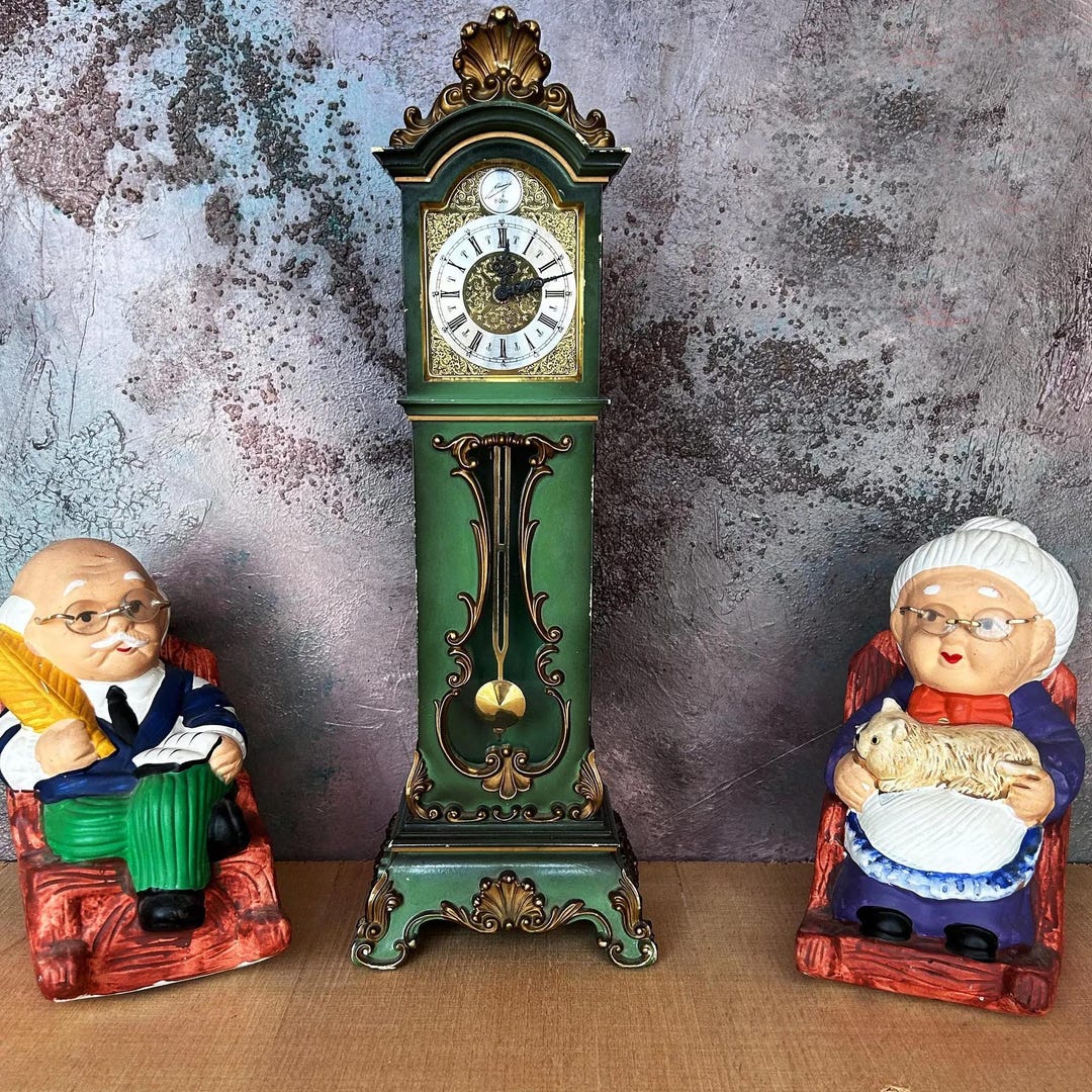 1950s Victorian Grandfather Clock Vintage Antique Rare/ Schmid German ...