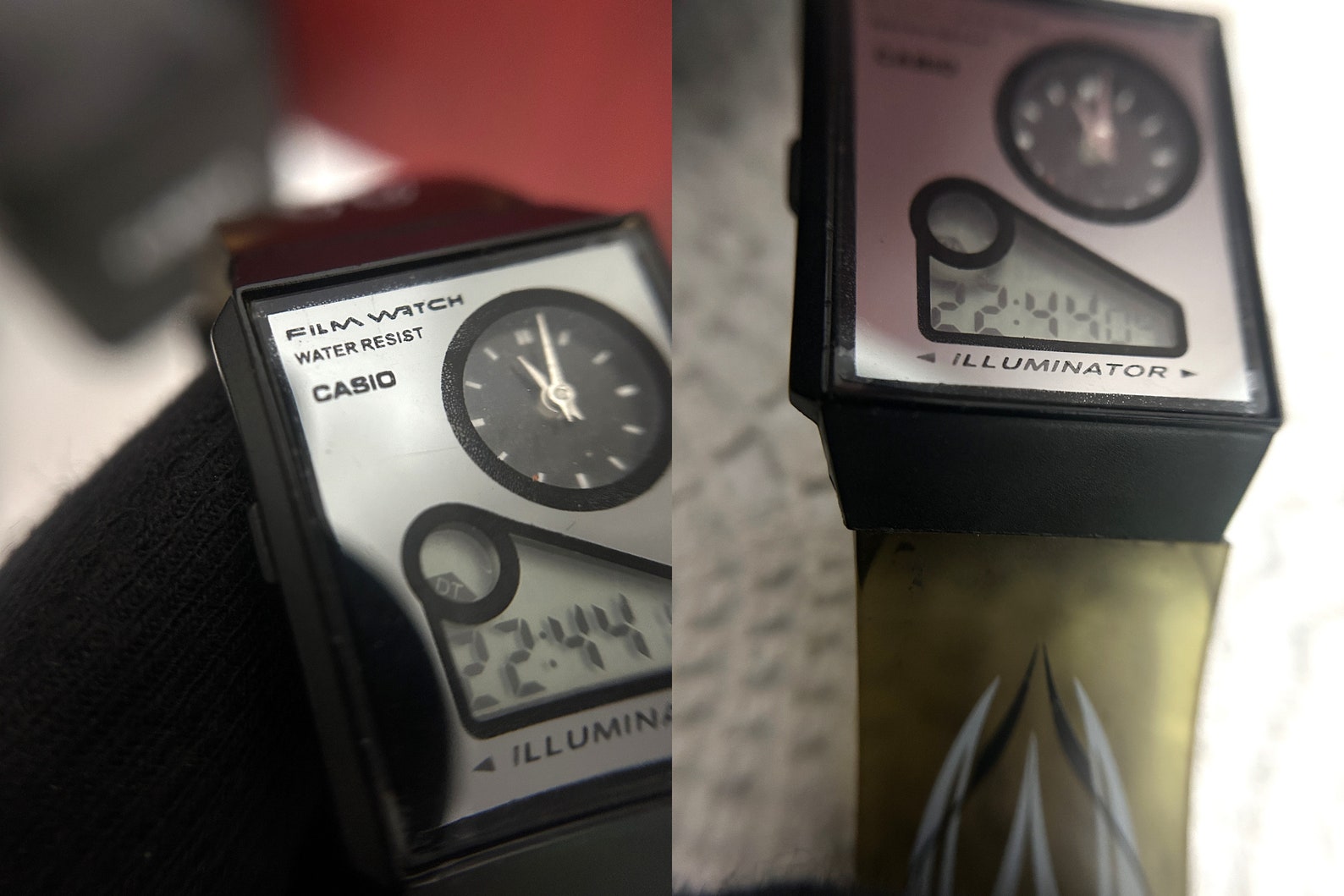 Vintage CASIO Filmwatch FS-03 (5858) Dual Time Quartz Watch and Digital ...